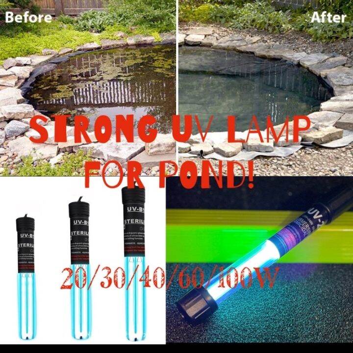 UV Light for Pond Filtration [20w][30w][40w][60w][100w] 9feet wire ...