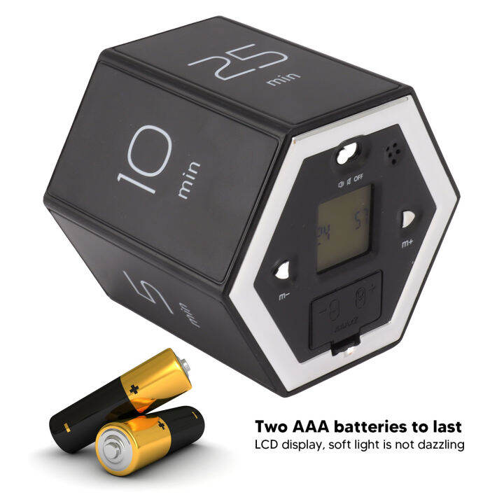 Cube Timer Hex Flip Timer Time Adjustable Compact Magnetic for Classroom for Studying | Lazada PH