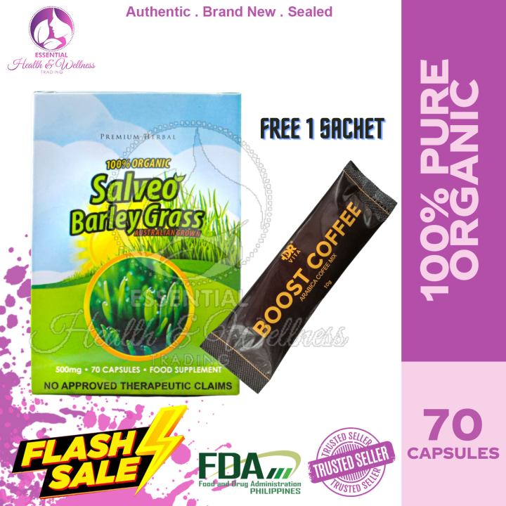Salveo Barley Grass Capsule (70 Capsule) Free 1 Sachet Boost Coffee ...