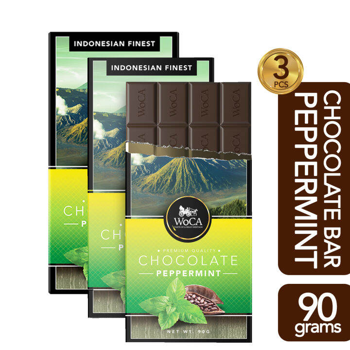 WoCA Premium Chocolate 3 x 90g Bars - Cokelat Batang Rasa Mint | Lazada ...