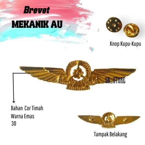 Brevet Brivet Pin Wing Lencana MEKANIK TNI AU Logam Timah | Lazada ...