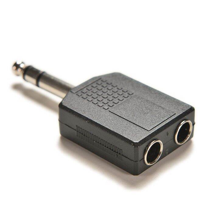 1/4" Stereo Audio Jack Plug Adapter Single Male to Female 6.35mm Dual ...