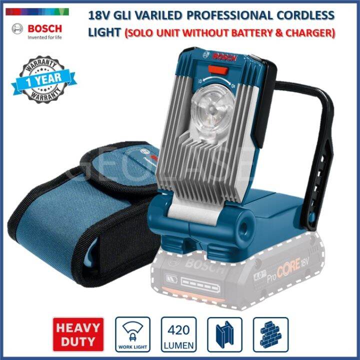BOSCH 18V GLI 180-LI / GLI VariLED CORDLESS LED WORK LIGHT JOBSITE LAMP ...