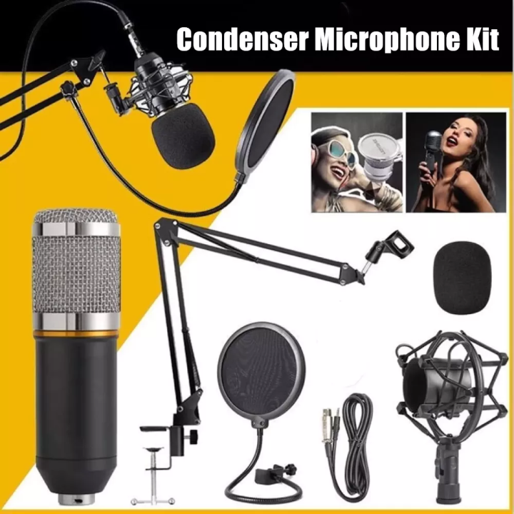 Original Condenser Microphone Kit Broadcasting Singing KTV Karaoke Mic Audio Studio Sound with ...