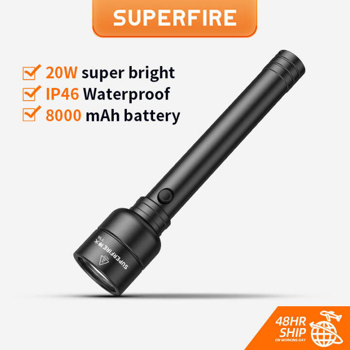 Superfire Flashlight Y16 Super Bright 20w LED Powerful Ip46 Waterproof ...
