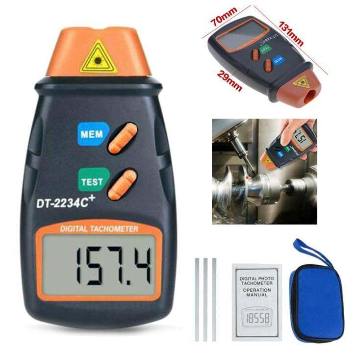 Original Digital Laser Rev Counter Meter DT2234C Non-contact Tachometer ...