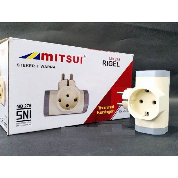 Stop Kontak T Arde 3 Cabang Mitsui Rigel MB 275 Standar SNI | Lazada ...