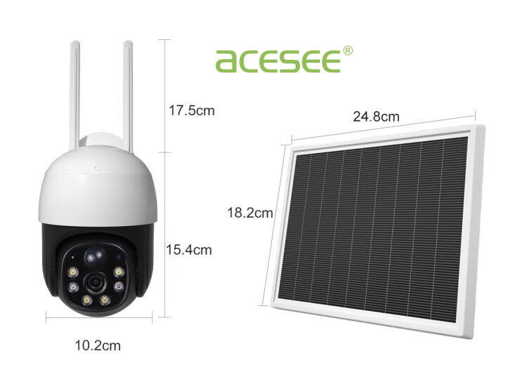 Camera Ngoài trời 4G Acesee AC90 năng lượng mặt trời chống mưa nắng có màu bạn đêm Kèm thẻ nhớ ...