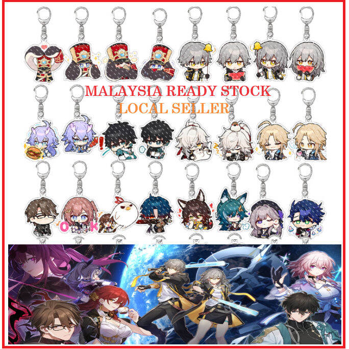 Honkai Star Rail keychain emoticons Pom Pom March 7th Acrylic pendant ...