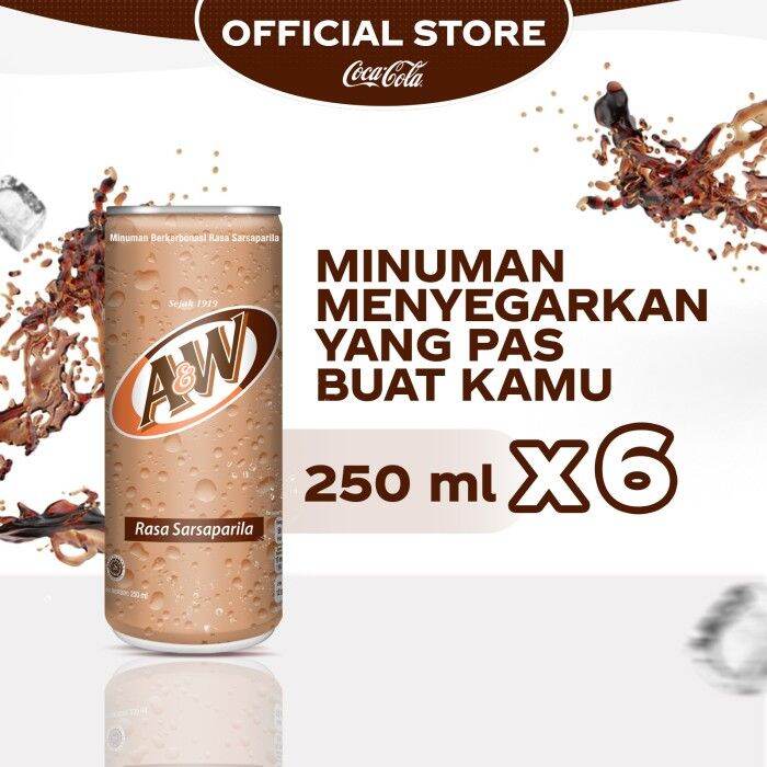 A&W Minuman Soda - Rasa Sarsaparila - Kaleng 250ml - x6 Pcs | Lazada Indonesia