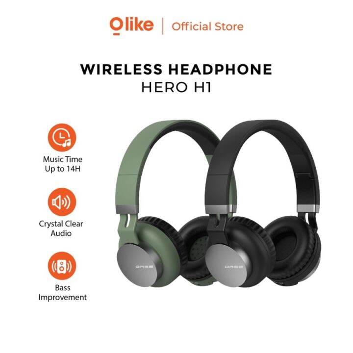 HEADPHONE BLUETOOTH Olike DE-H1 Wireless Extra Bass Improvement Crystal ...