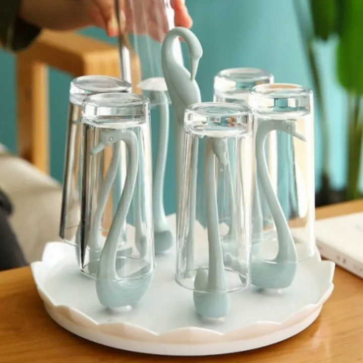 Rak tempat gantung gelas ANGSA / Cup Holder 6 slot /glass stand ...