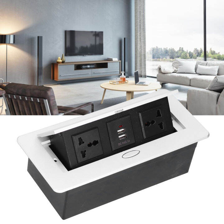 Floor Electrical Outlet, Dual USB Pop Up Desktop Socket 250V 13A with ...