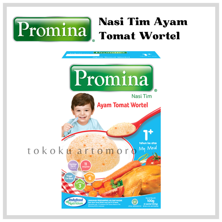 Promina Nasi Tim Ayam Tomat Wortel Kemasan 100 gr - Untuk Usia 12 Bulan ...