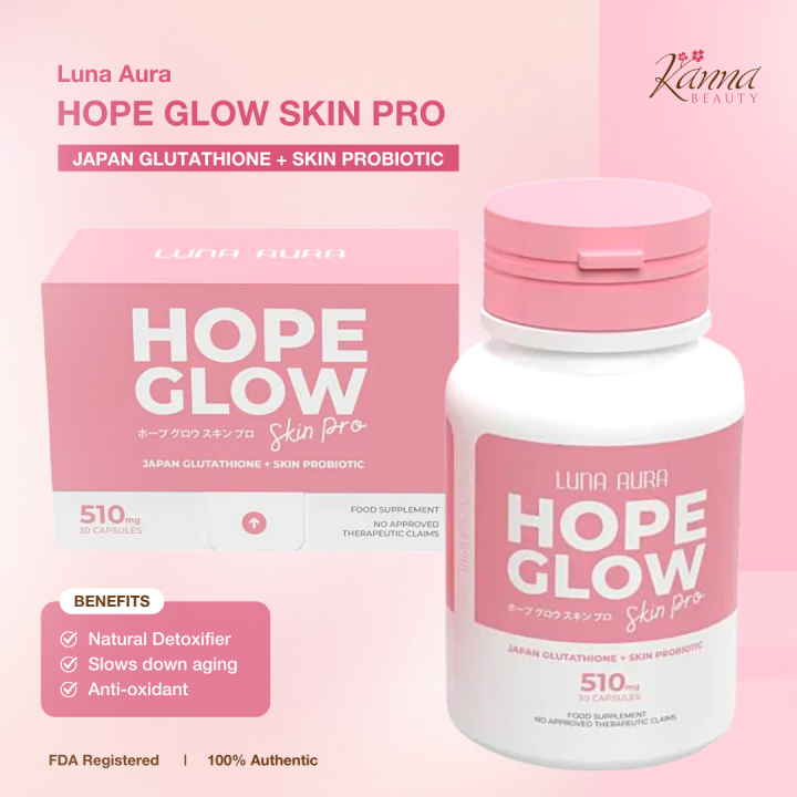 Luna Aura Hope Glow Skin Pro Japanese Glutathione + Skin Probiotic ...