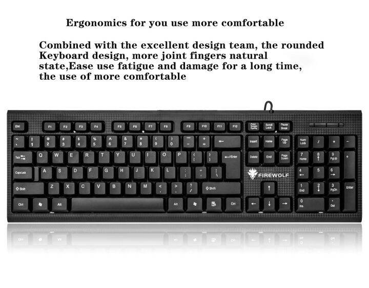 FIREWOLF USB wired keyboard office style for PC laptop FW-680 | Lazada PH