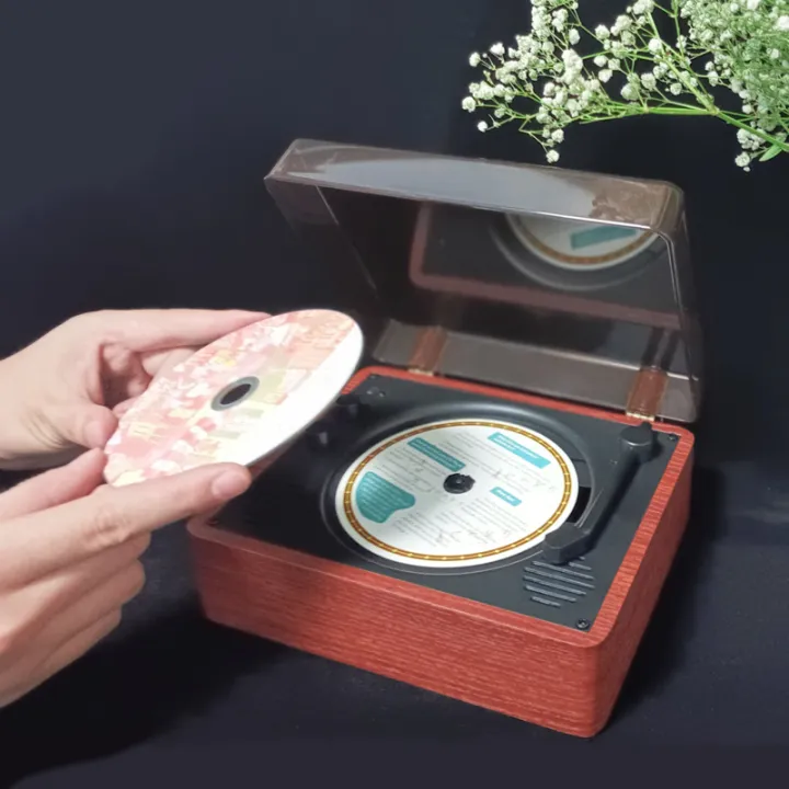 [Ready Stock]Retro CD Player Portable Bluetooth speaker Audio Album ...