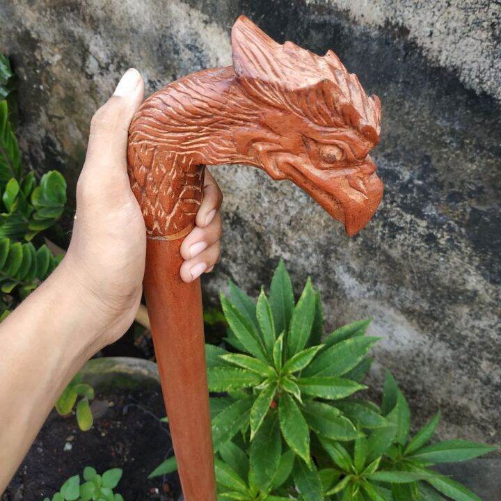 Tongkat Jalan KAYU NAGASARI UKIR GARUDA RD33 | Lazada Indonesia
