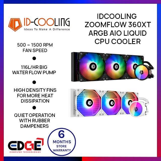 EDGE | IDCOOLING Zoomflow 360XT aRGB AIO Liquid CPU Cooler | Lazada PH