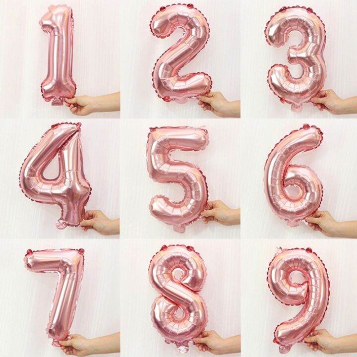 16" Rose Gold Number Balloon ( 1pc. ONLY ) Party Decoration Party Needs ...