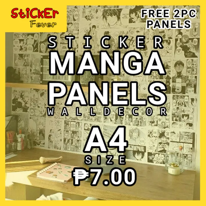 Sticker Fever Anime Manga Panels A4 size Wall Decor Sticker Paper ( SET ...