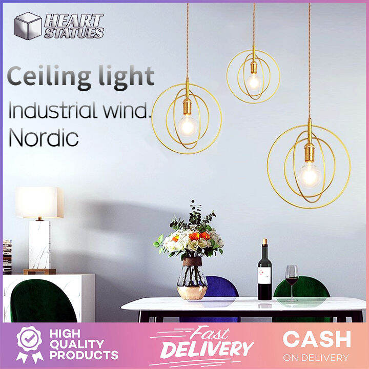 Ceiling Lamp Nordic Modern Industrial Style Ceiling Light Semi Flush ...