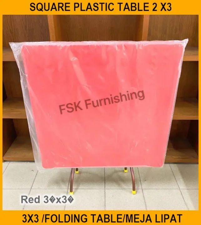 Square Plastic Table 2 x3 & 3x3 /folding Table/meja Lipat - 3v ...