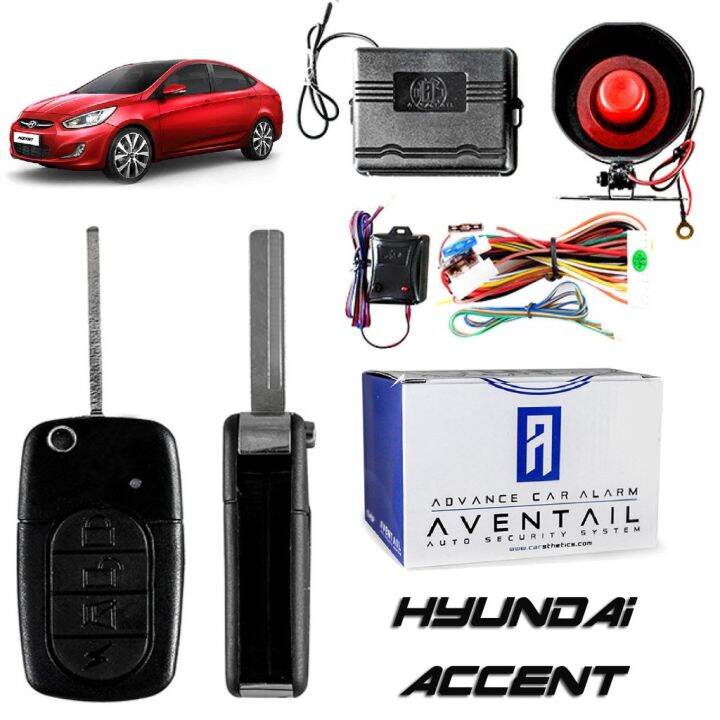 HYUNDAI ACCENT Aventail Flip Key Edition Car Alarm System Suitable for ...