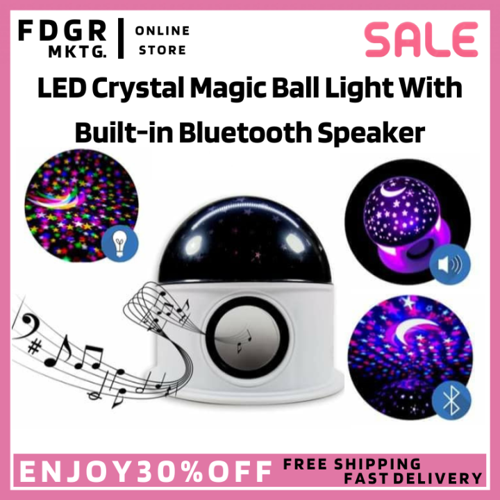 LED Crystal Magic Ball Light With Built-in Bluetooth Speaker RGB LED ...