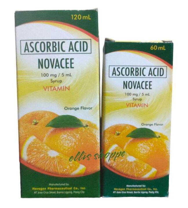Novacee Ascorbic Acid Syrup for Kids 1-12 yrs old Orange Flavor | Lazada PH