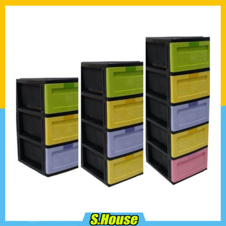 Plastic Drawer Storage Cabinet Cloth File Book Colourful 😊 Kabinet Rak ...