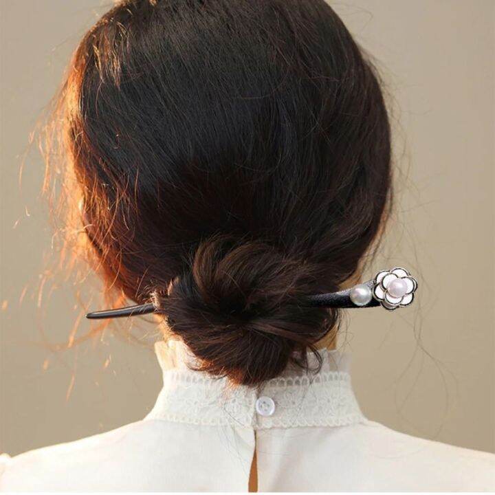 FGSDF เครื่องประดับแฟชั่นสีขาวสวยสง่าแบบจีนเรียบง่ายกันลื่นหวีเสียบผม ...