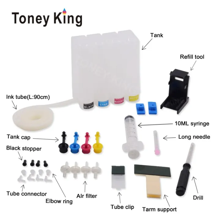 Toney King 4 Color Diy Ciss Ink System For 304 XL Deskjet 3700 3720 ...