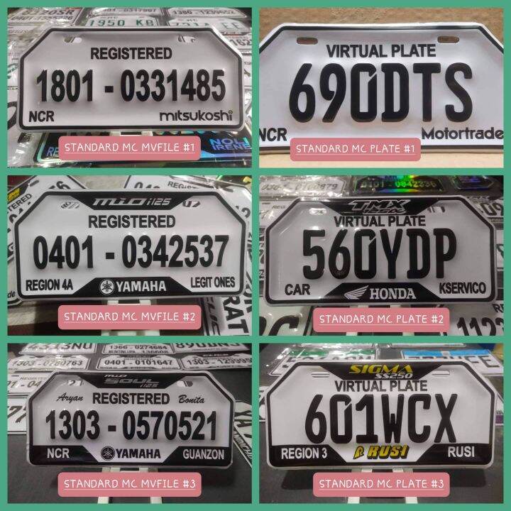 TEMPORARY MOTORCYCLE PLATE STANDARD MC PLATE GALVANIZED METAL EMBOSSED ...