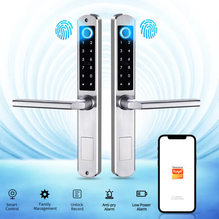 Zemismart Tuya Wifi Slim Smart Swing Door Lock With Handle,Waterproof ...
