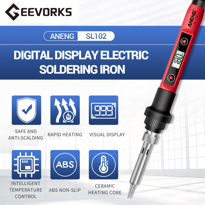 Geevorks ไฟฟ้าเครื่องเชื่อมเหล็ก LCD ดิจิตอลจอแสดงผลอัจฉริยะเครื่อง ...