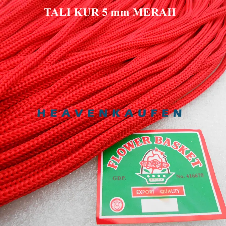 Tali Kur Filamen Besar Diameter 5 mm Warna Merah Untuk Tali Jaket ...