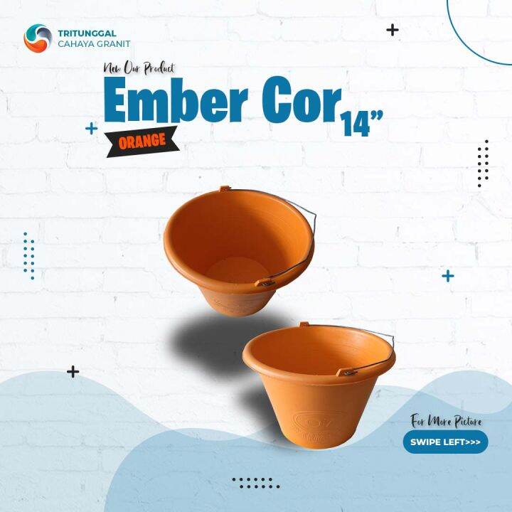 Ember Cor / Ember Adukan / Ember Semen Warna Oren (Orange) ukuran 14 ...