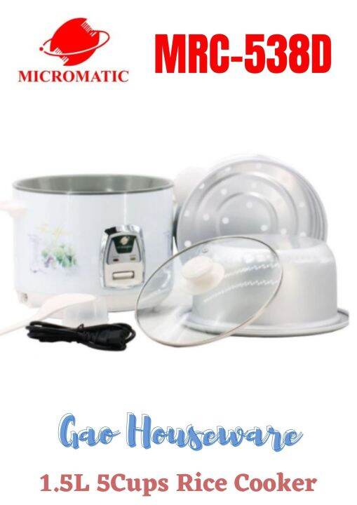 MRC-538D Micromatic 1.0L 5 Cups Rice Cooker With Steamer | Lazada PH