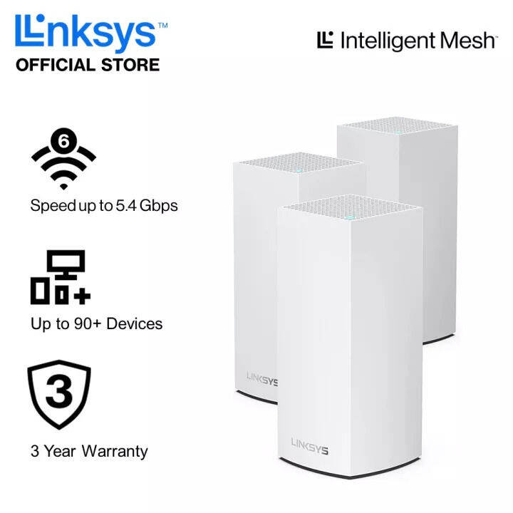Linksys MX5503 Atlas Pro 6 Dual-Band Mesh WiFi 6 System (AX5400) Pack 3 เราเตอร์ Mesh WiFi ขยาย ...