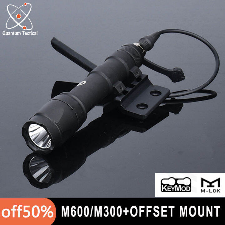 Surefir M600C ไฟฉายยุทธวิธี M300A Scout Light M-LOK Keymod Offset Optic ...