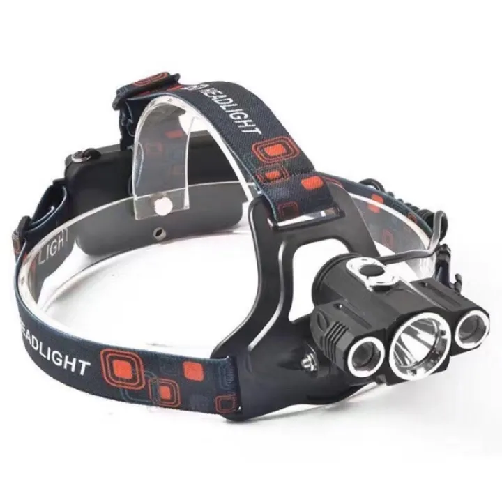 High Power HeadLamp Headlight 3 x CREE T6 with Rechargeable Batteries ...
