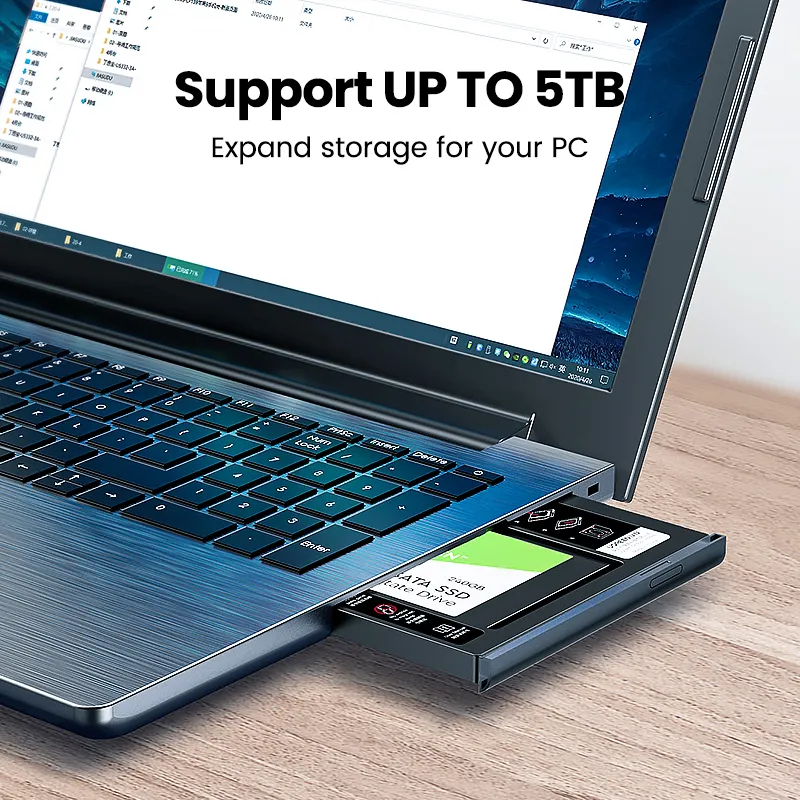 UGREEN HDD DVD-ROM Optical Bay Caddy 9.5 มม.SATA 3.0 HDD Caddy สำหรับ 2 ...