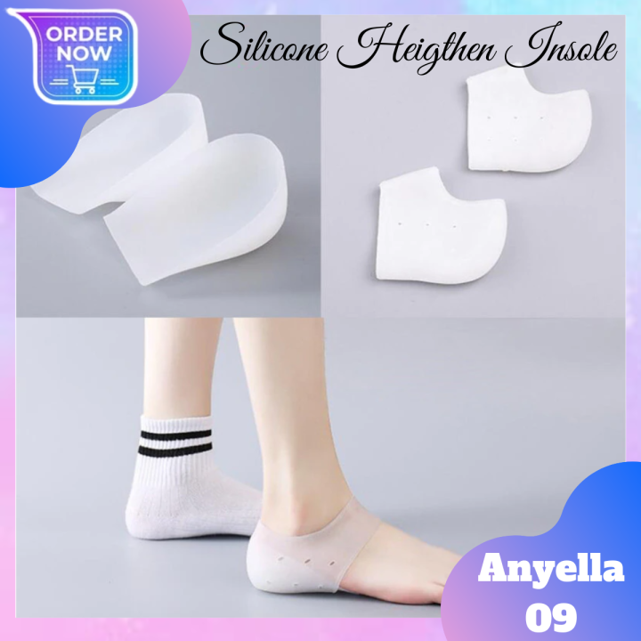 Silicone Height Increase Insoles Elastic Lifting Socks Heel Pad Foot Protection Orthoped Support ...