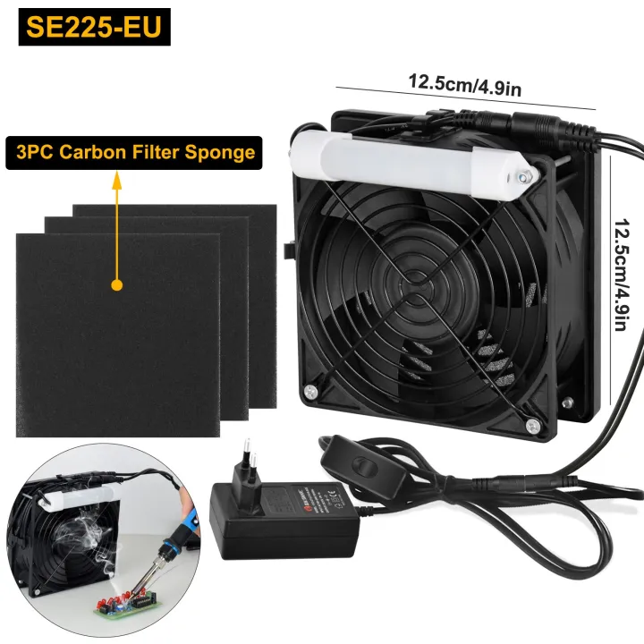 NEWACALOX 30W Soldering Smoke Absorber Fume Extractor Fan Carbon Filter ...
