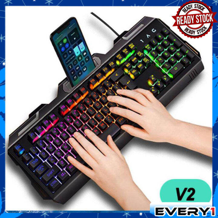 Silver Hawk V2 RGB Gaming Keyboard Full Size 104 keys Anti-ghosting ...