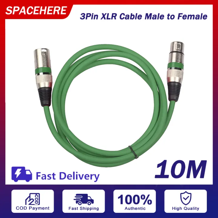 【Manila Spot】10M 3Pin XLR Cable Male to Female M/F Foil+Braided ...