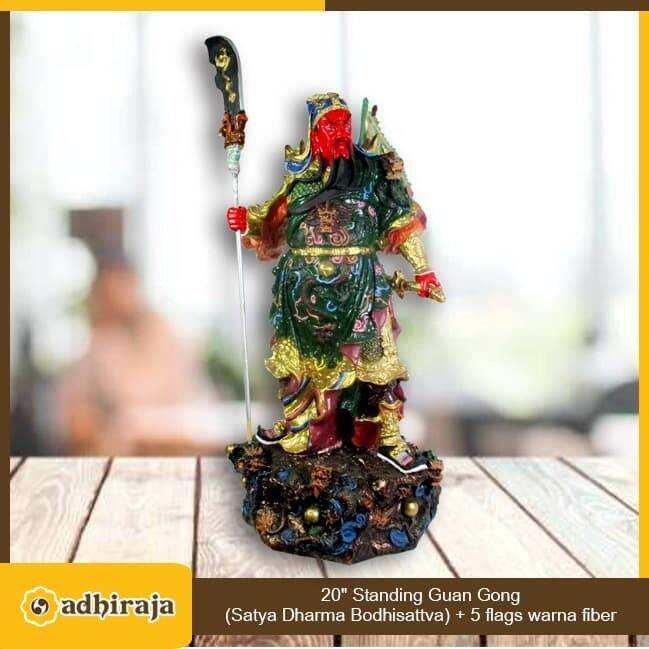 Rupang Patung Arca Kwan Kong Guan Gong Guan Yu Fiber 20" + 5 Bendera ...