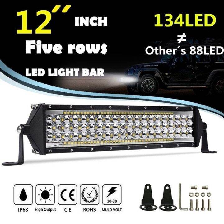 5-Rows 12inch Led Slim Light Bar Offroad Bar Combo Beam for Jeep Work ...