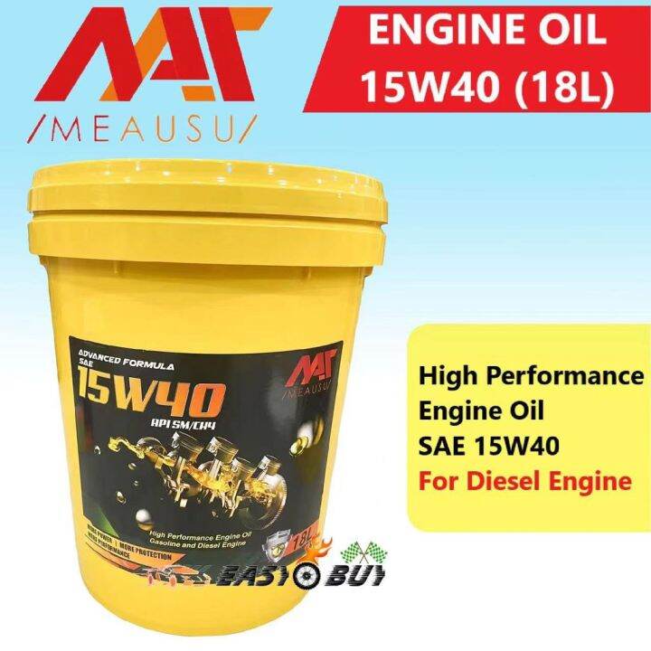 MEAUSU ENGINE OIL SAE 15W40 15W-40 (18L) Mineral - For DIESEL Toyota ...